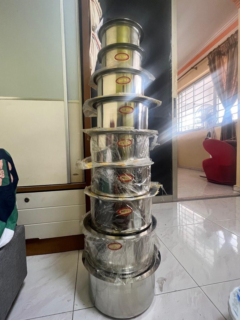 Stainless steel indian pan - full set, Furniture & Home Living ...