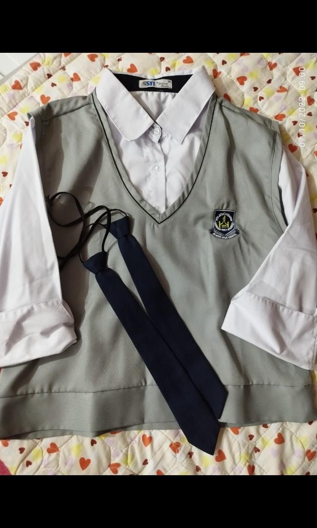 1SET STI SENIOR HIGH UNIFORM WITH 2PCS NECKTIE 1PC EXTRA SKIRT, Women's ...