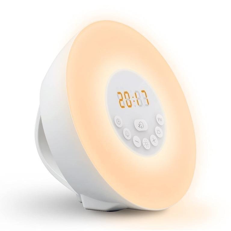 Wake Up Light, Arvin Simulation Sunrise Sunset Light Alarm Clock Night ...