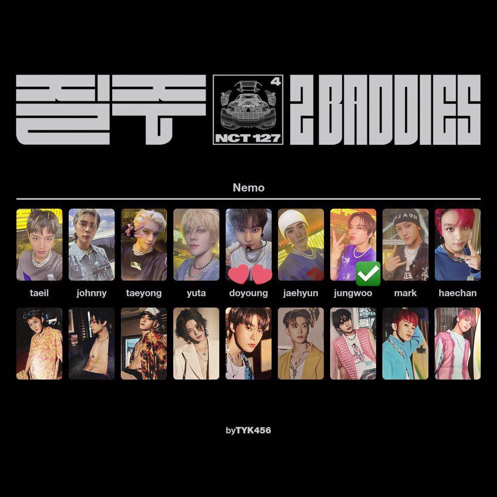 Wtt Nct 127 2 Baddies Jaehyun Jungwoo Smc Nemo Pc Photocard Doyoung