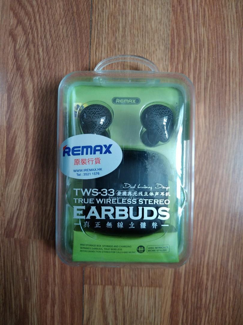 (100%全新未開封) REMAX TWS-33 無線立體聲耳機 True Wireless Stereo Earphone, 音響器材, 頭戴式/罩耳式耳機 - Carousell