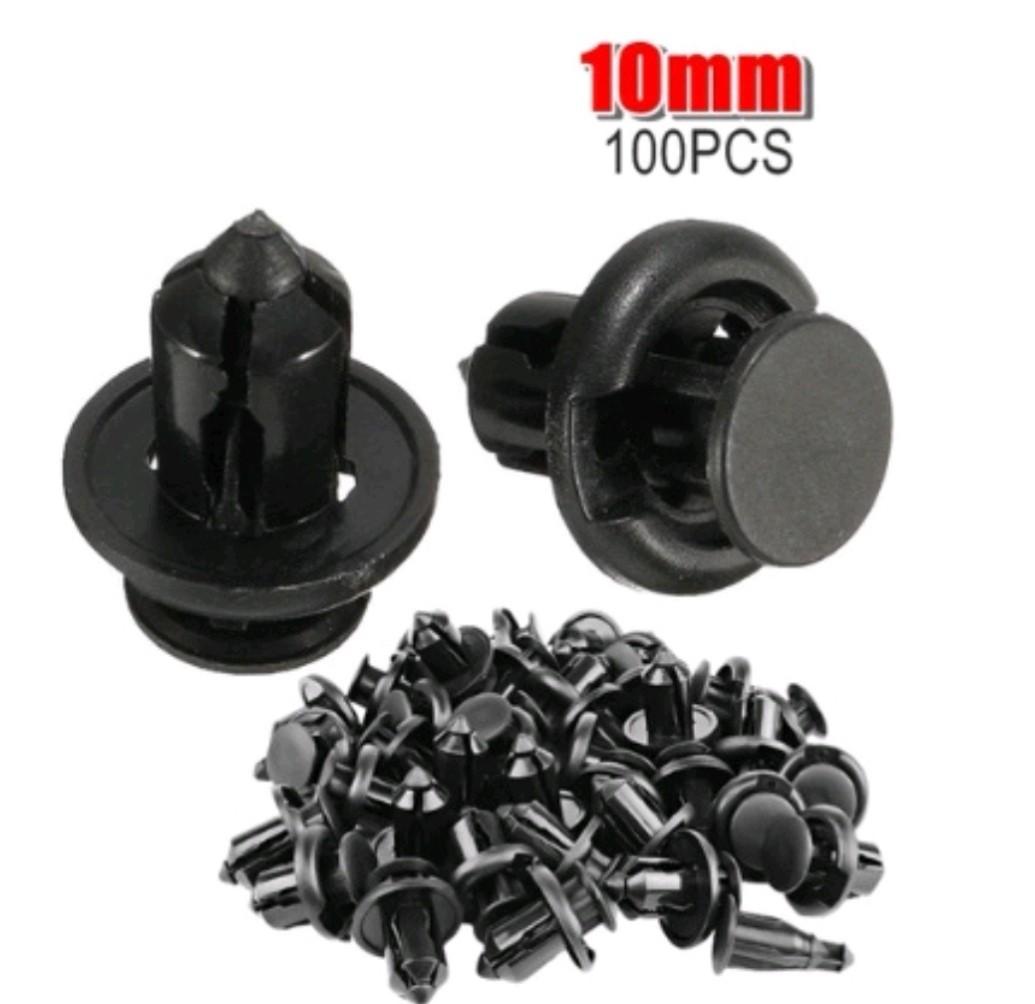100pcs Car Bumper Clip 10mm Fender Plastic Push Rivet Clip Car | Skru ...