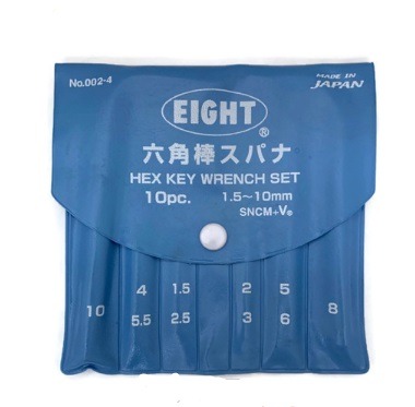 10 pc. Eight Hex Allen Key Wrench Set in Vinyl Pouch 1.5 to 10mm 002-4 ...