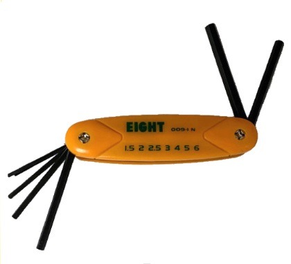 7 pc. Eight Hex Allen Key Wrench Set in Folding Case 1.5 to 6mm 009-1N ...