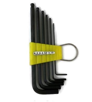 7 pc. Eight Long Arm Ball Point Hex Allen Key Wrench Set in Plastic ...