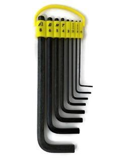 8 pc. Eight Long Arm Ball Point Hex Allen Key Wrench Set in Plastic ...