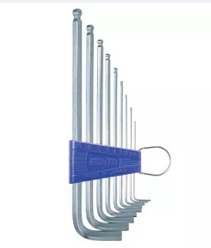 9pc. Eight Extra Long Arm Ball Point Hex Allen Key Wrench Set in ...
