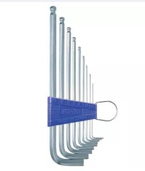 9pc. Eight Extra Long Arm Ball Point Hex Allen Key Wrench Set in ...