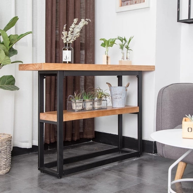 Warehouse Super Deal ADALINE Solid Wood Rustic Wooden Display Console ...