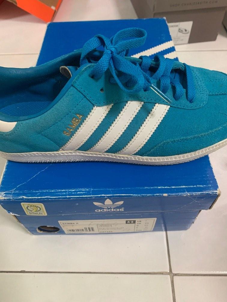 Adidas Samba K Blue, Men's Fashion, Footwear, Sneakers on Carousell