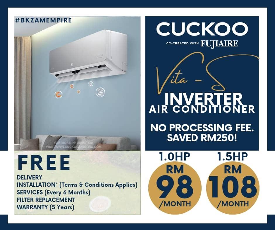 AIRCOND INVERTER CUCKOO DISKAUN RM250 PERCUMA YURAN PROSES DAN ...