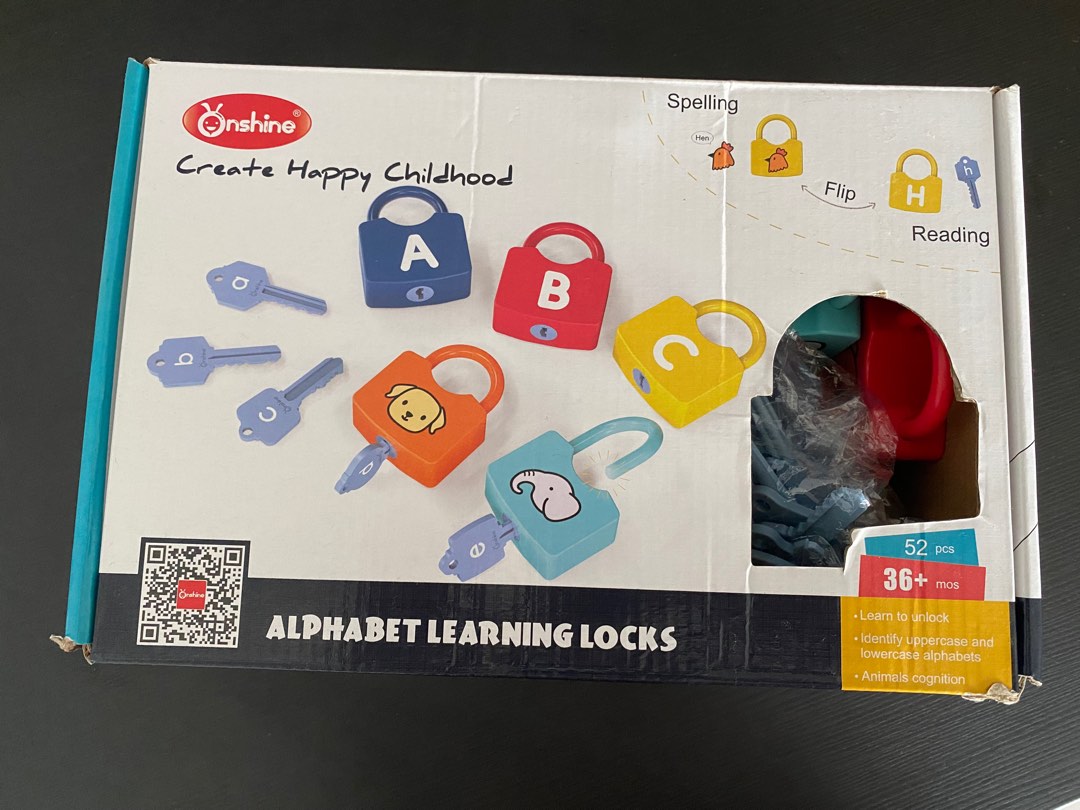 Alphabet Learning Locks, Babies & Kids, Infant Playtime on Carousell