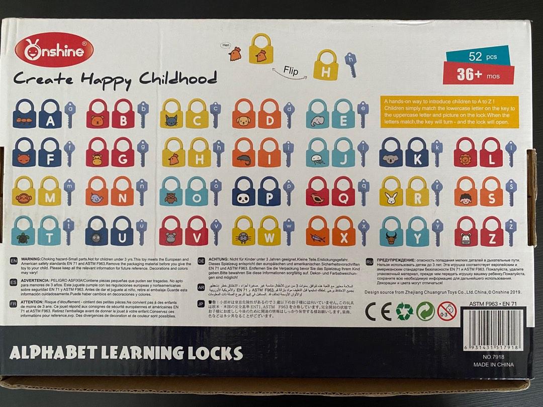 Alphabet Learning Locks, Babies & Kids, Infant Playtime on Carousell