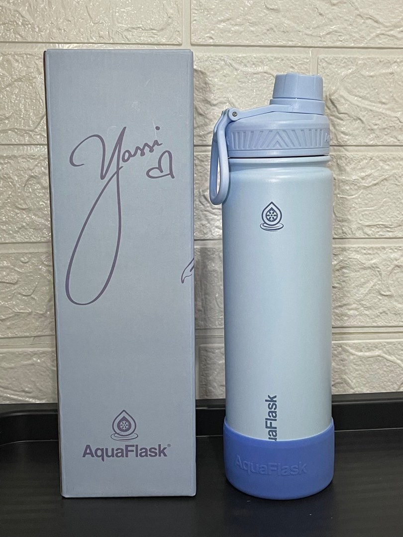 Aquaflask x Yassi Pressman Collab in Blue Poppy 22oz, Furniture & Home ...