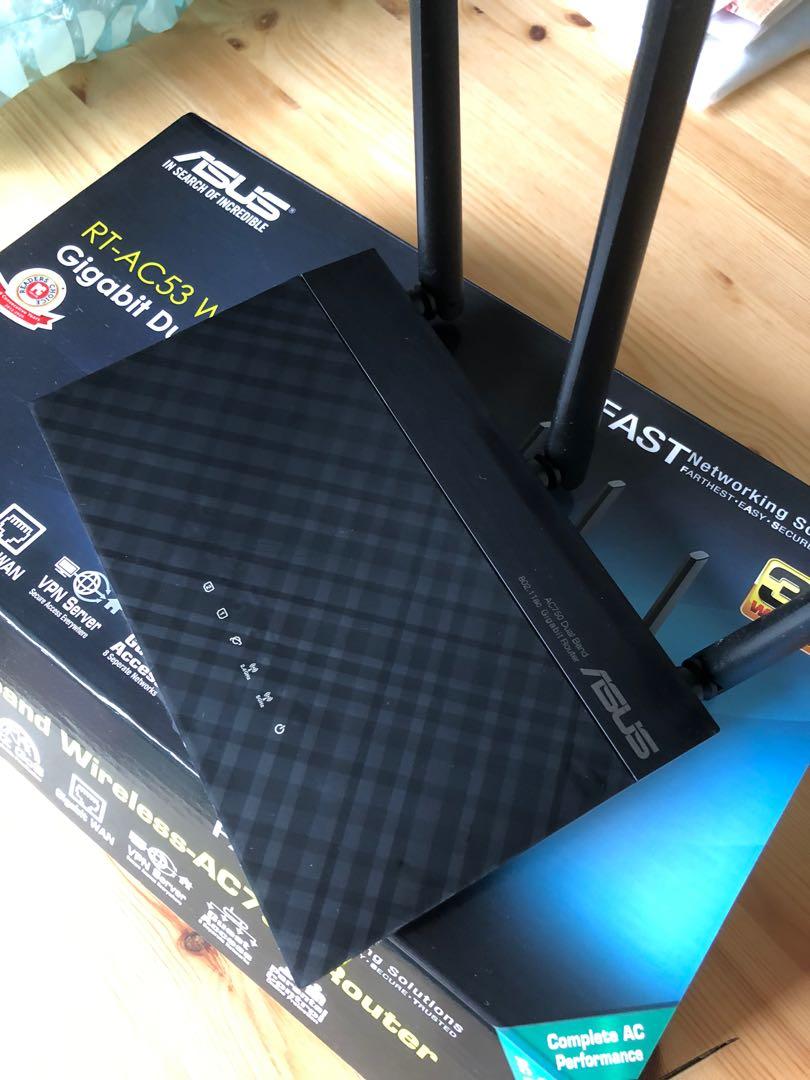 ASUS RT-AC53 wireless-ac750 router, 電腦＆科技, 電腦周邊及配件, Wifi及上網相關產品 - Carousell