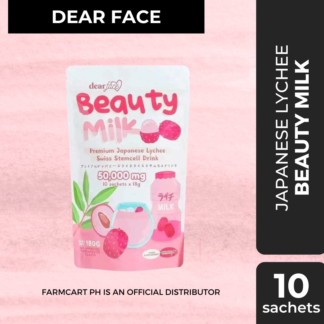 Authentic Dear Face - Beauty Milk Japanese Lychee 10 Sachets, Health ...