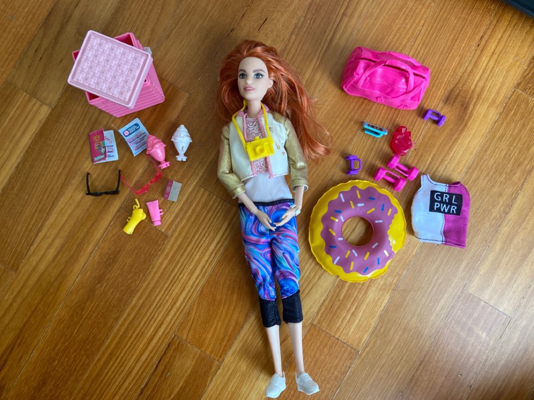 Barbie doll with movable limbs with gym accessories, Hobbies & Toys ...