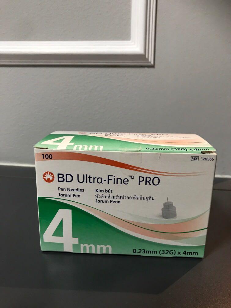 BD Ultra-Fine PRO 0.23mm (32G) x 4mm Pen Needles, Health & Nutrition, Medical Supplies & Tools ...