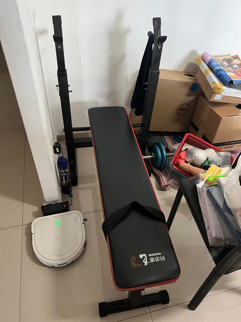 Bench with rack, Sports Equipment, Exercise & Fitness, Cardio & Fitness ...