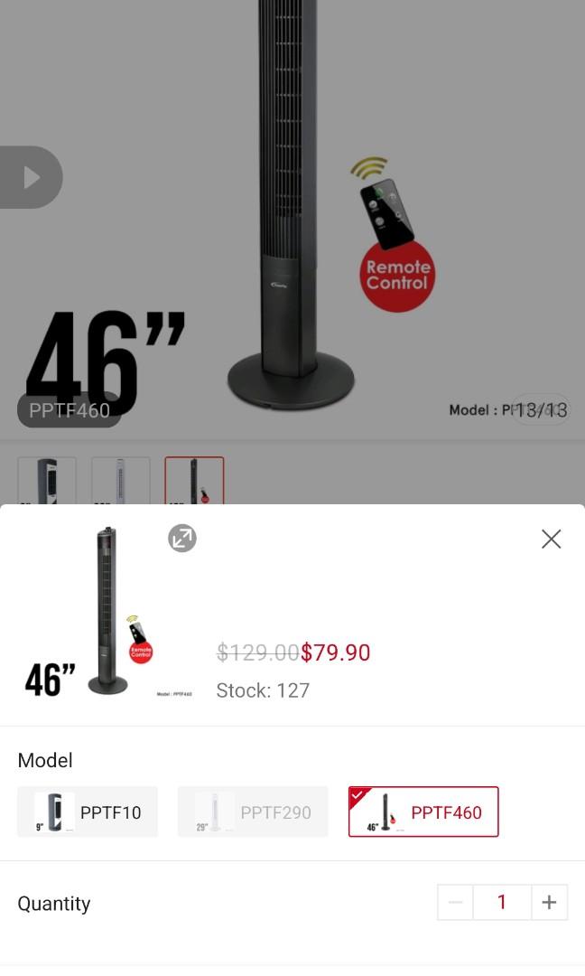 BRAND NEW - Powerpac Tower Fan 46", Furniture & Home Living, Lighting ...