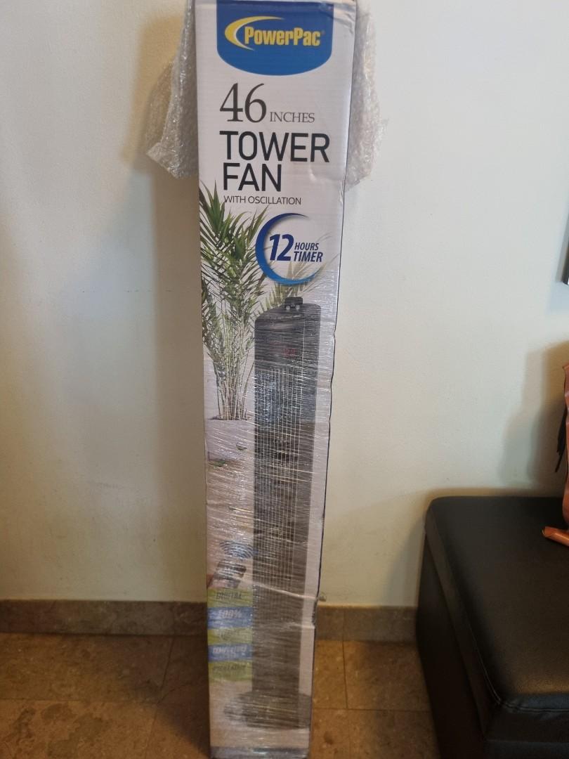 BRAND NEW - Powerpac Tower Fan 46", Furniture & Home Living, Lighting ...