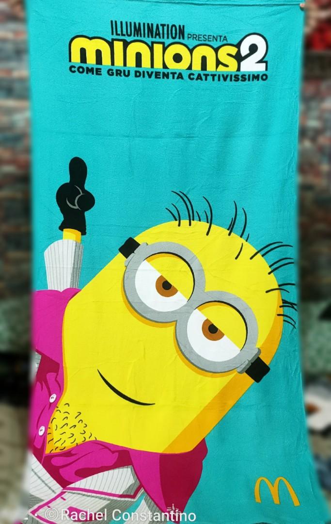 minions bath towel collab with mcdo, Babies & Kids, Bathing & Changing ...