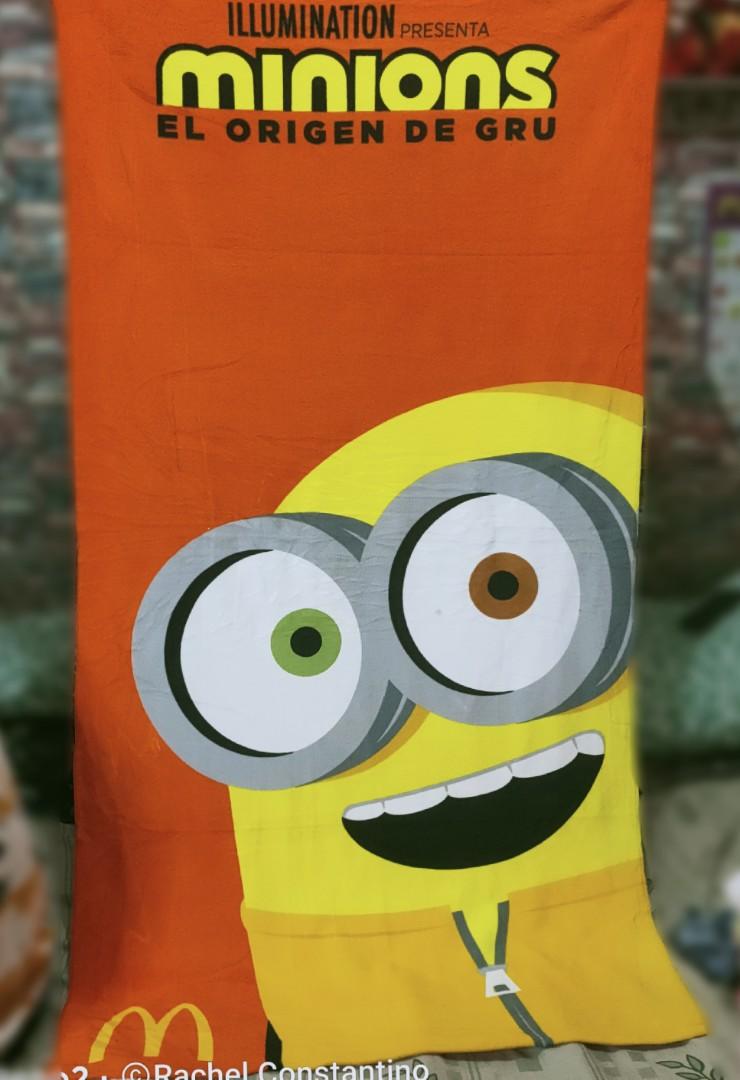 minions bath towel collab with mcdo, Babies & Kids, Bathing & Changing ...