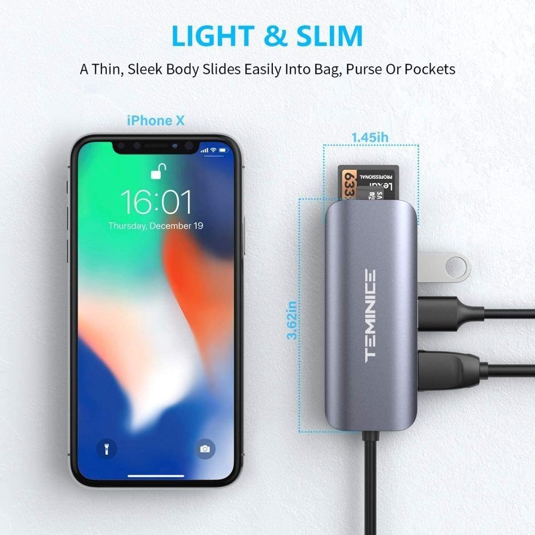 [C3656] Updated Version USB C Hub,TEMINICE 5 in 1 Type C Hub Adapter ...