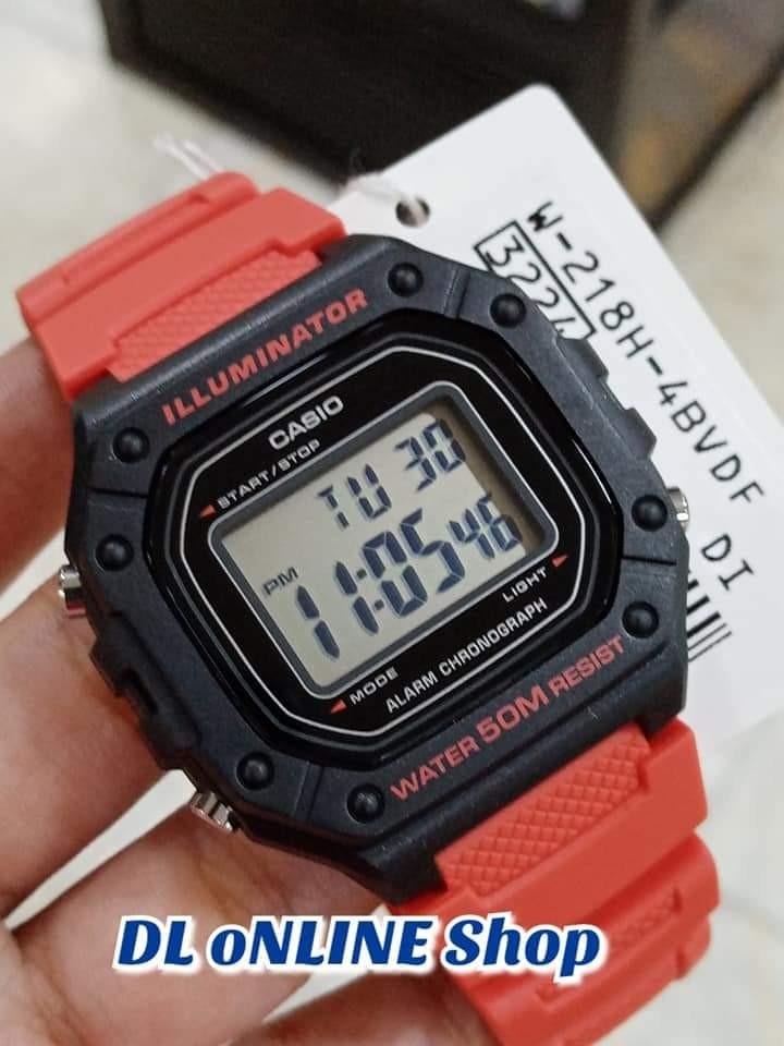 Casio Rubber W-218H-4B (RED), Men's Fashion, Watches & Accessories ...