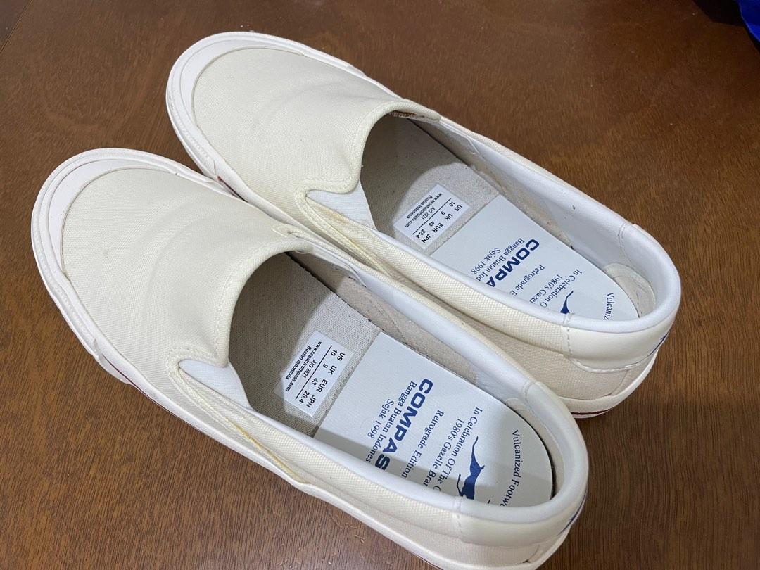 Compass Retrograde Slip On Cream like new, Fesyen Pria, Sepatu ...