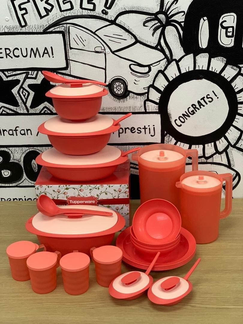 Coral Blossom Full Set, Furniture & Home Living, Kitchenware ...