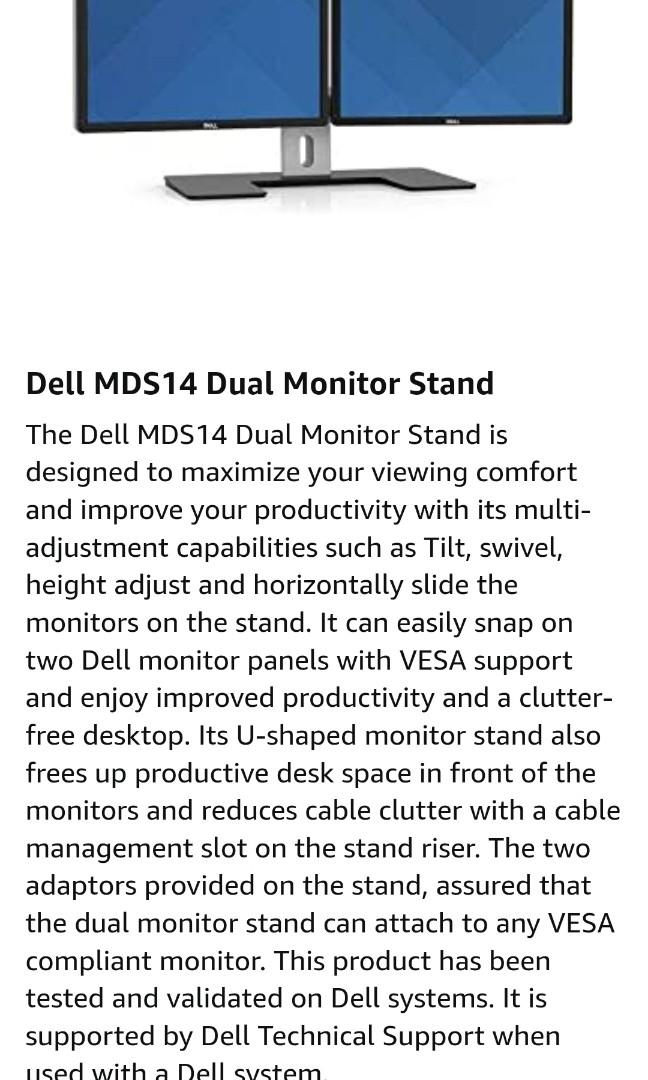 Dell dual monitor stand msd14, Computers & Tech, Parts & Accessories ...