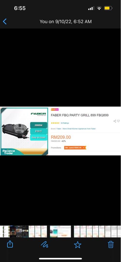 FABER BBQ GRILL FBQ899, TV & Home Appliances, Kitchen Appliances, BBQ ...