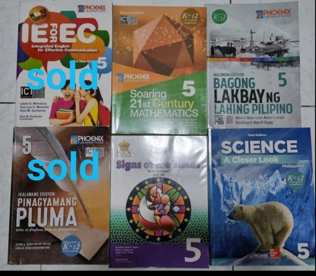 Grade 5 books Science Math CLED Aralin Panlipunan, Hobbies & Toys ...