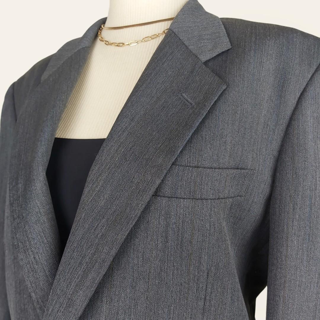 Gray boyfriend blazer, Women's Fashion, Coats, Jackets and Outerwear on ...