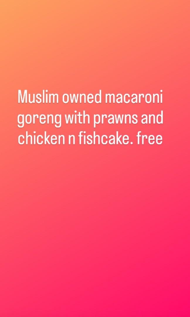 Halal macaroni goreng FOC., Food & Drinks, Other Food & Drinks on Carousell