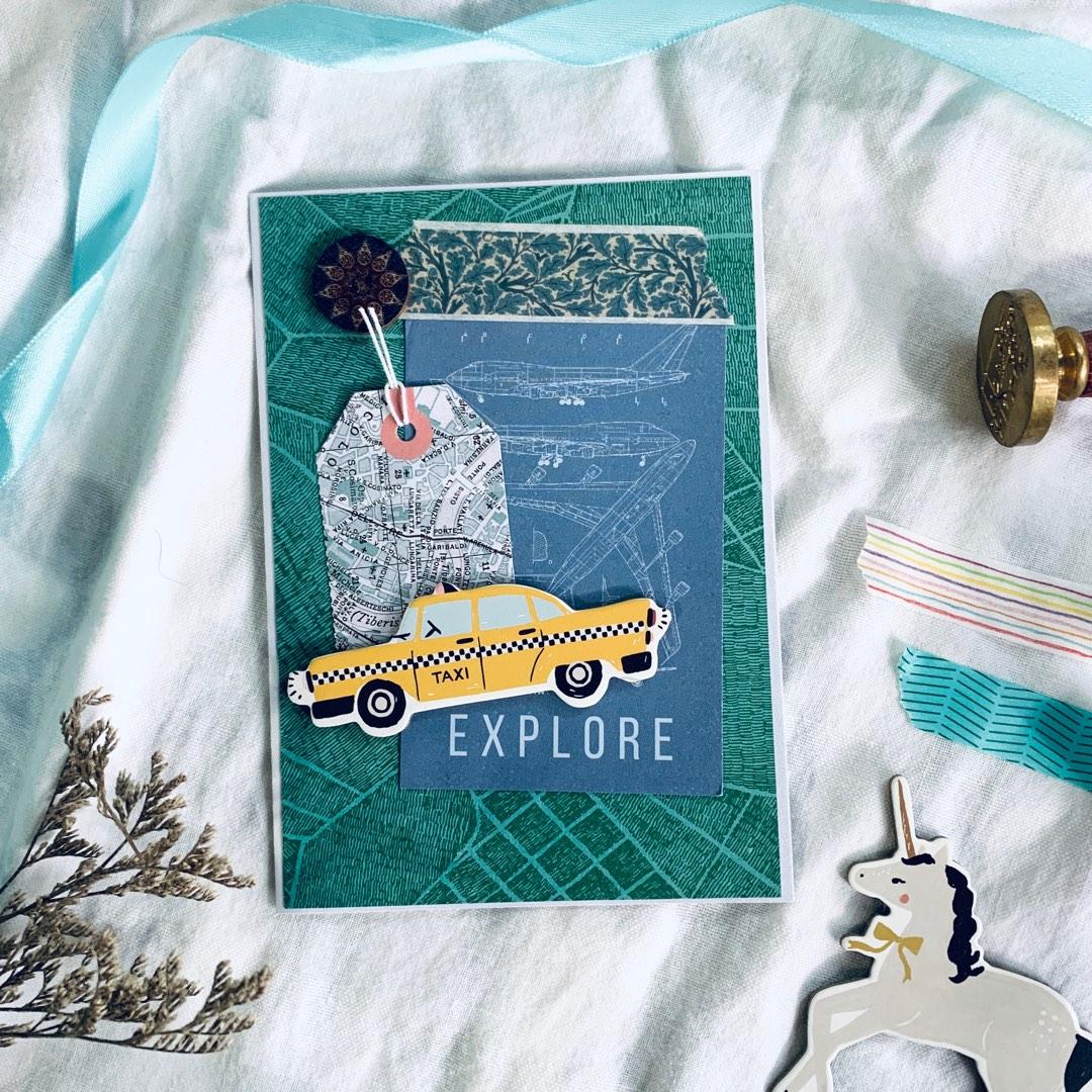 Handmade A6 Greeting Card - Explore - Travel-themed Birthday Card ...