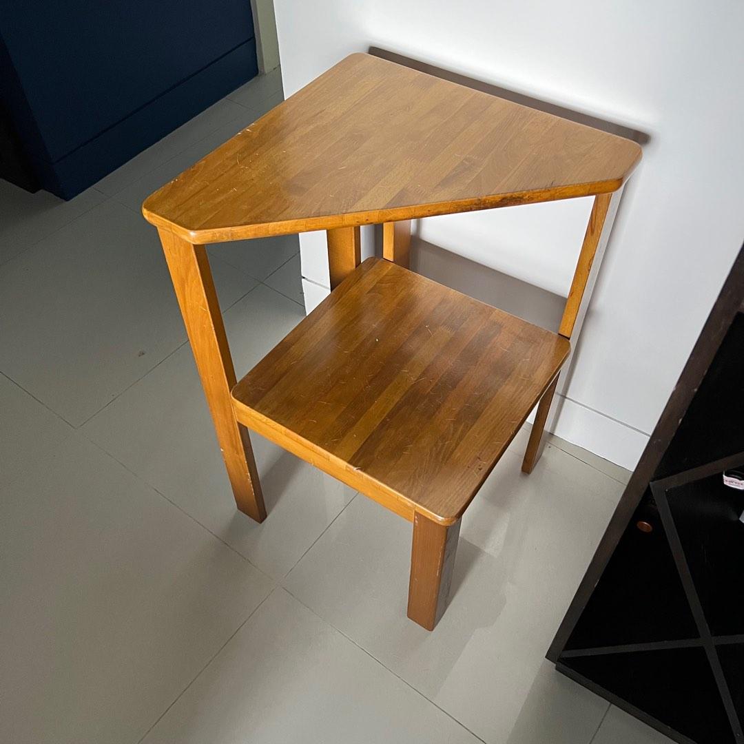 Hardwood Japanese Design Corner Table, Furniture & Home Living ...