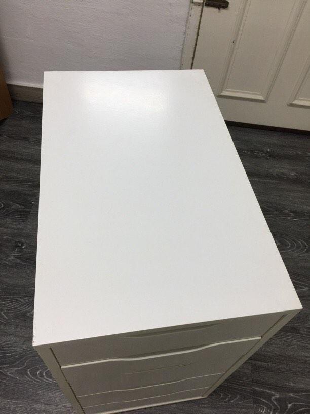 Ikea Alex 5drawers white cabinet about 60cm depth x 70cm height x30cm ...