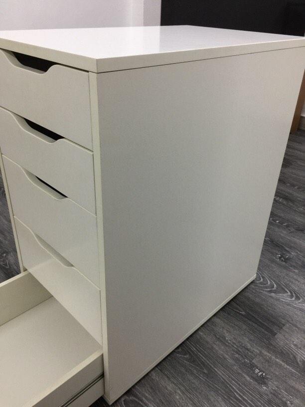 Ikea Alex 5drawers white cabinet about 60cm depth x 70cm height x30cm ...