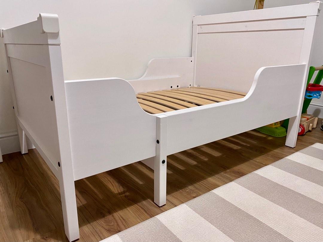 IKEA SUNDVIK White Extendable Bed Frame, Furniture & Home Living, Furniture, Bed Frames ...