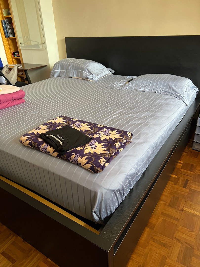 King size frame Malm, Furniture & Home Living, Furniture, Bed Frames ...