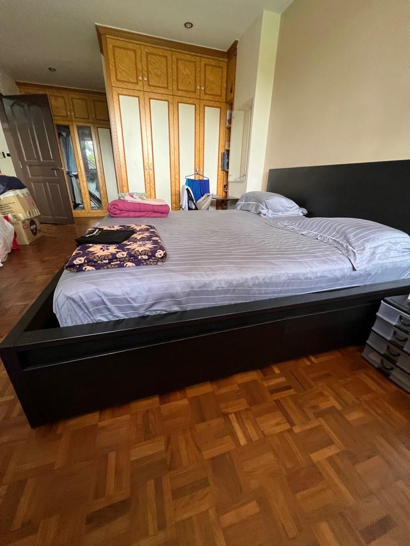 King size frame Malm, Furniture & Home Living, Furniture, Bed Frames ...
