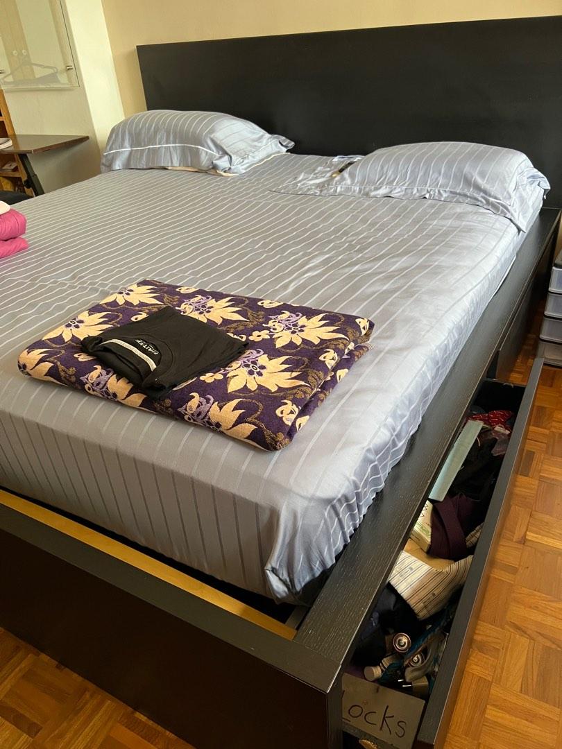 King size frame Malm, Furniture & Home Living, Furniture, Bed Frames ...