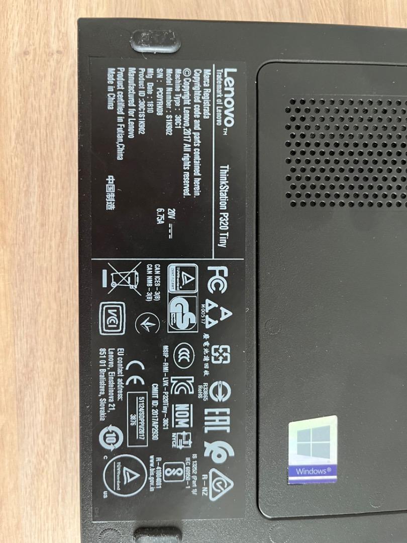 Lenovo Thinkstation P320 Tiny Small Form Factor Mini PC, Computers ...