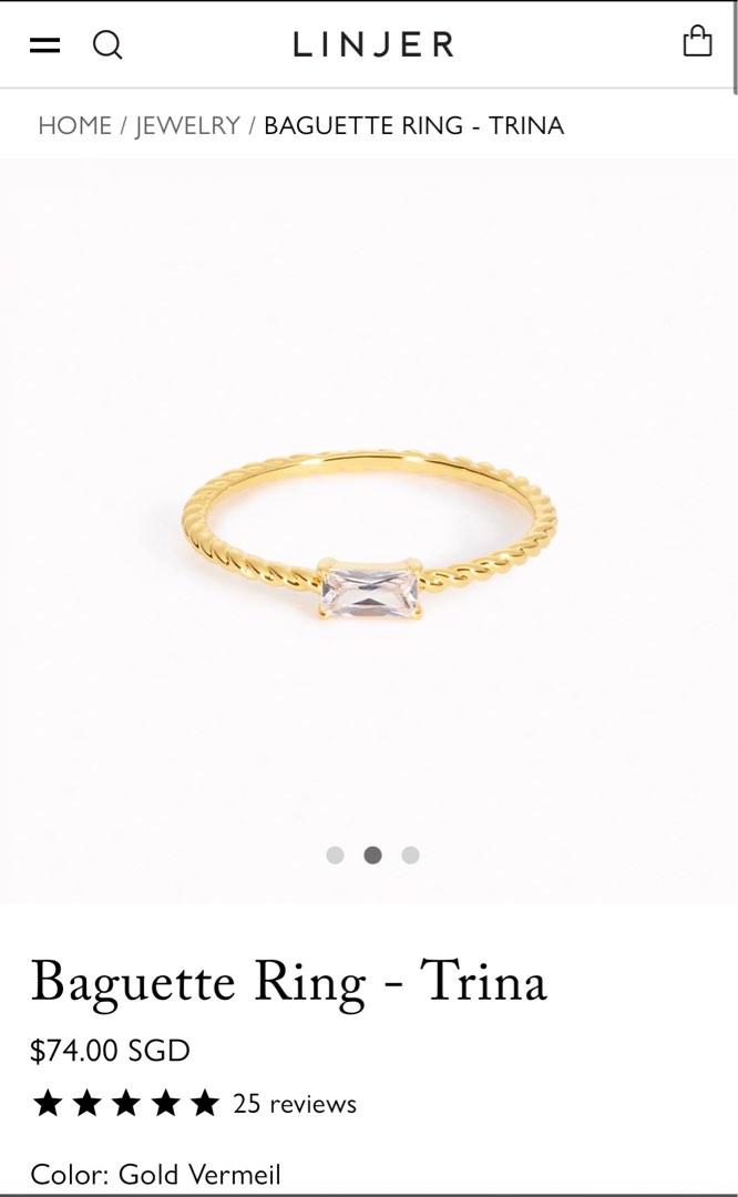 Linjer Trina Baguette Ring size 7, Women's Fashion, Jewelry ...