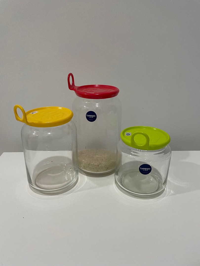 Luminarc set of glass containers, Furniture & Home Living, Kitchenware ...
