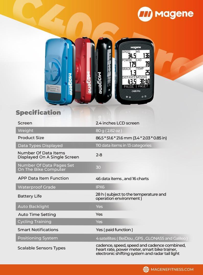 Magene C406 / C406 Pro GPS Bike Computer Cycling Computer, Sports ...