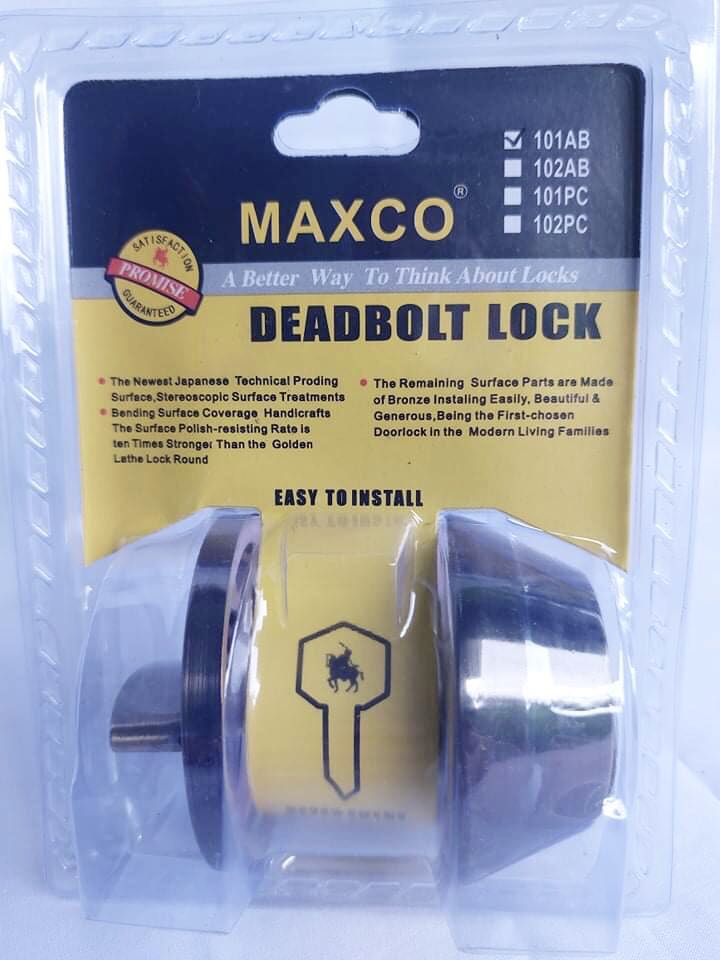 MAXCO DEADBOLT LOCK BRASS, Furniture & Home Living, Security & Locks ...