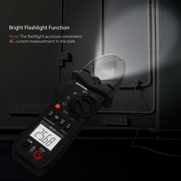 Meterk 6000 Counts Digital Clamp Meter NCV AC/DC Voltage Auto AC ...